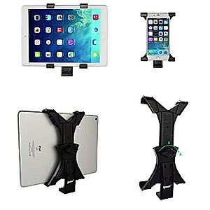 IPOW iPad Tripod Mount Adapter Universal Tablet Clamp Holder Fits Ipad, Ipad Air, Ipad Mini, Microsoft Surface, Nexus and Most Tablets, Use on Tripod, Monopod, Selfie Stick, Tabletop Tripod Stand Etc
