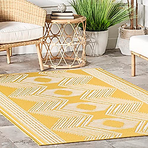 nuLOOM Ranya Tribal Indoor/Outdoor Area Rug, 8' x 10', Yellow
