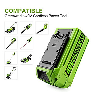 ANTRobut 6.0Ah Replacement Greenworks 40V Battery 29472 29462 for Greenworks 40V G-MAX 29252 20202 22262 25312 25322 20642 22272 27062 2901319 Smart USB 40V Lithium-Ion Battery