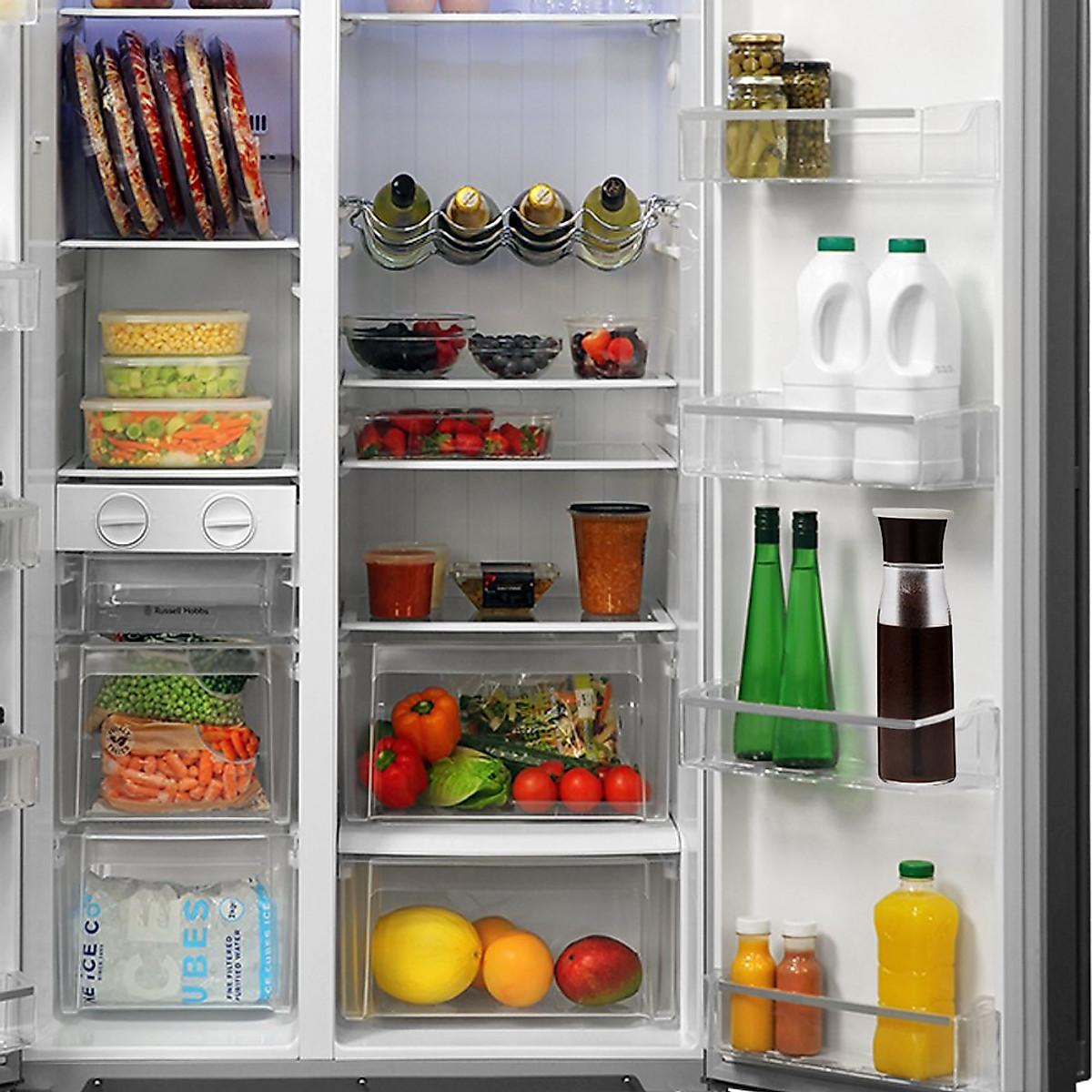 Cold Brew Coffee Maker Pitcher 1 Quart Reusable Airtight Glass Bottle Drip Proof Lid With Coffee Mesh Filter For Homemade Coldbrew And Iced Coffee And Tea Infuser Plus Ice Tube By Perlli