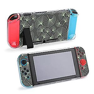 ERFGT Gin-Kgo Pat-Tern Case for Nintendo Switch with Screen Protector Slim Anti-Scratch Anti-Slip Protective Case Cover for Girls and Boys