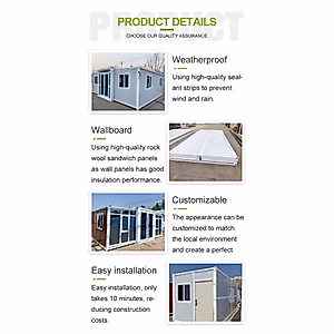 Expandable Tiny House 20ft/40ft Mobile Barn Home with Bathroom & Kitchen, Prefab Modular Cabin