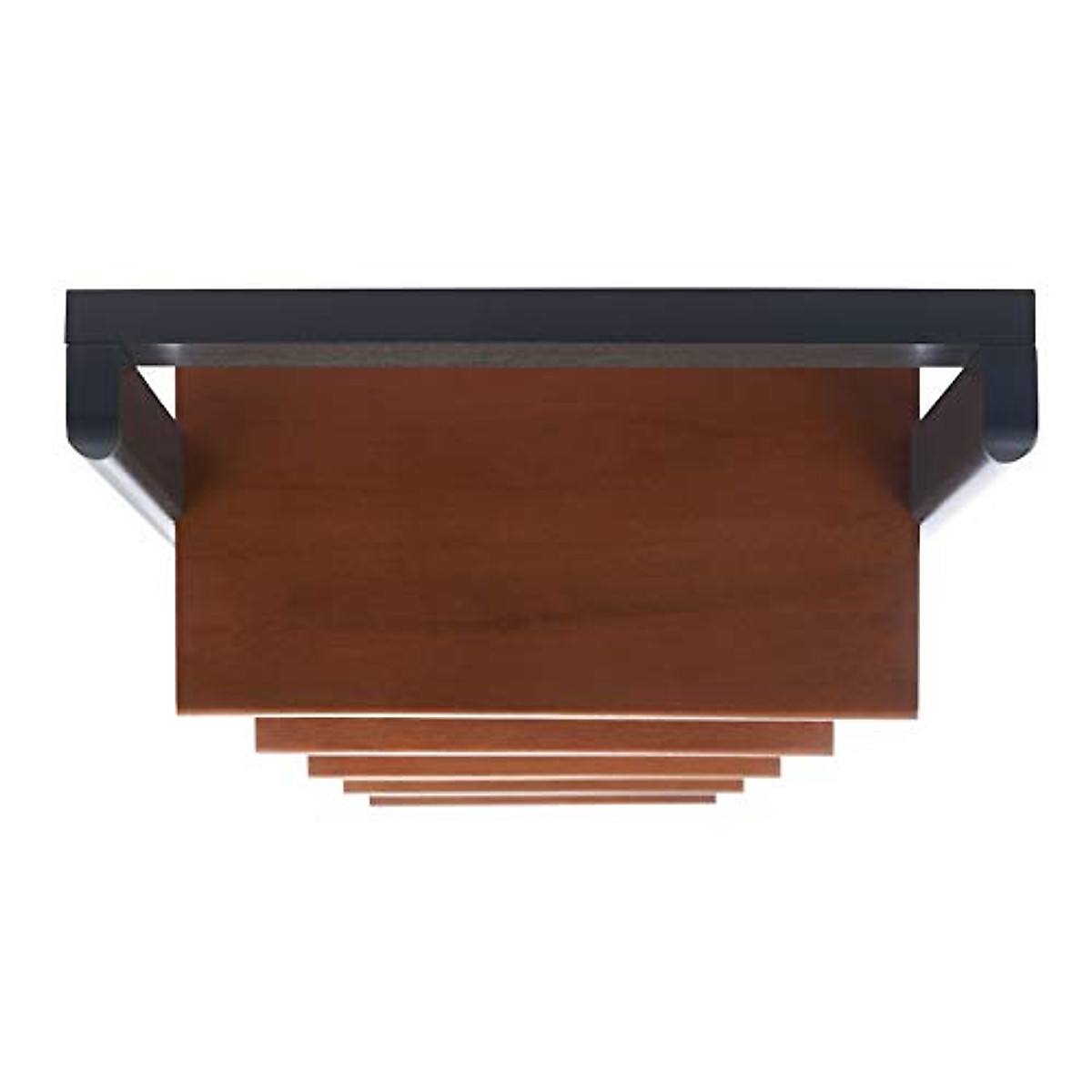 Safavieh Home Collection Allaire Honey Brown/Charcoal 5-Tier Leaning Storage Display Shelves Living Room Bedroom Office Bookcase Etagere, 0