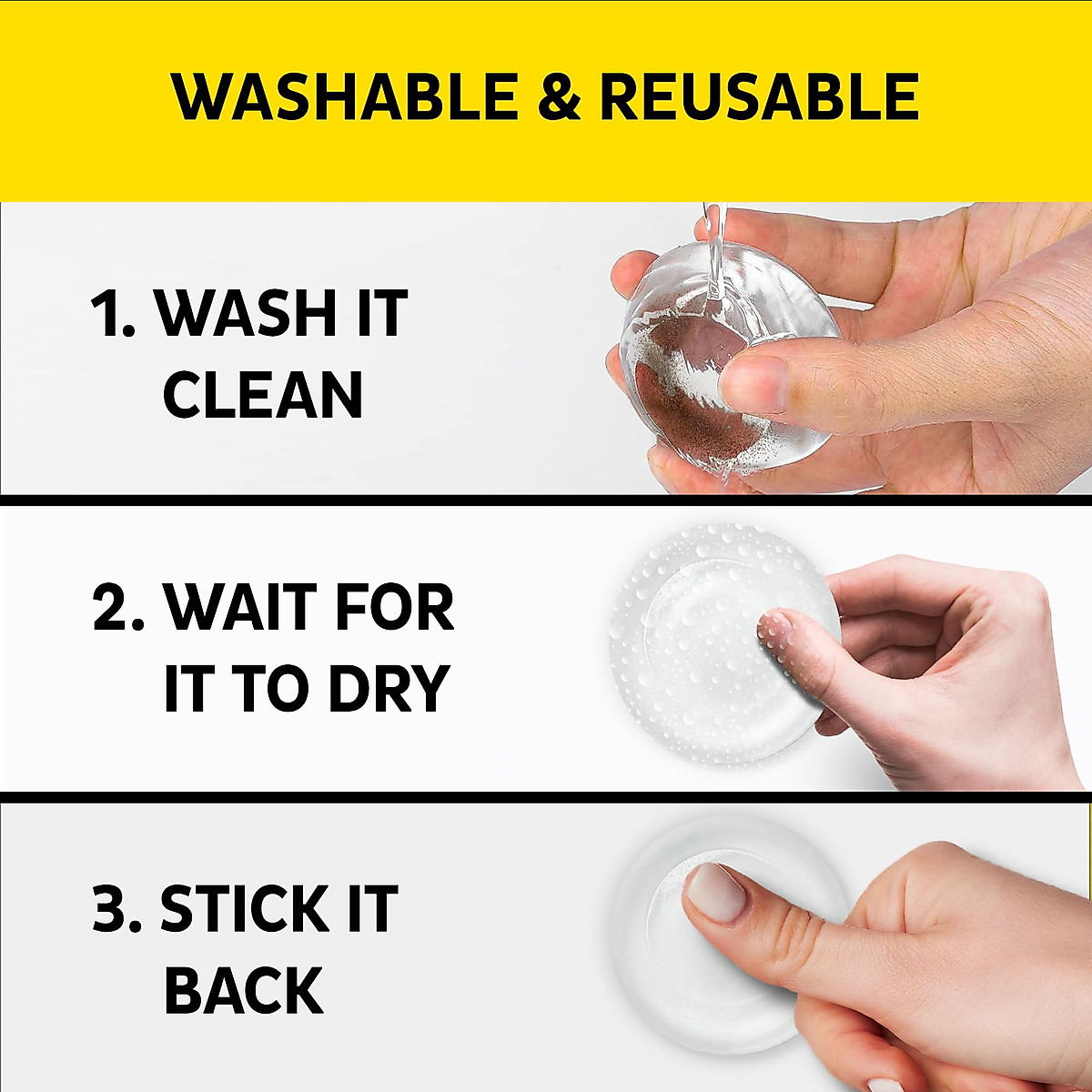 Door Stoppers Wall Protector - Durable Door Stops for Wall with Strong Adhesive - Easy to Install Wall Protectors from Door Knobs Damage (4 Pack, Clear)