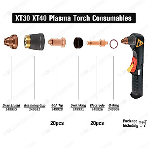249928 Tip 40A Nozzle fit Miller XT30 XT40 Torch 375 625 X-TREME Plasma Cutter Consumables Replacement PK-40