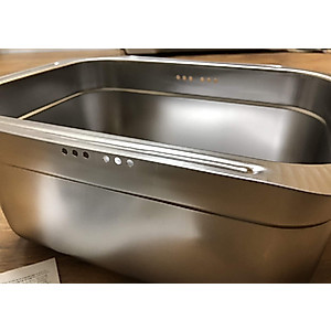 Incoc Stainless Steel Basin Bucket Dishpan Dish Washing Bowl Basket Portable Tub Rack (Large)