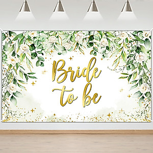 Lecheme Greenery Bride to Be Backdrop Sage Green Bridal Shower Backdrop Floral Bride to Be Banner Wedding Shower Decorations Bachelorette Party Decorations Bride to Be Photo Background