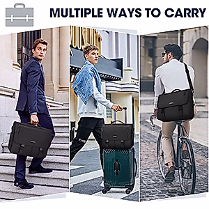 Messenger Bag for Men Messenger Bag 15.6 Inch Water Resistant Laptop Bag Casual Satchel Bags for Men Large College Computer Bag Office Work Briefcase Fashion Crossbody Shoulder Handbag, Black