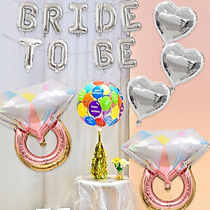 19 Pcs Silver Bride To Be Letter Balloons 16in Balloon Wedding Decorations Party Decor Silver Letter Balloons Bride to Be Party Supplies