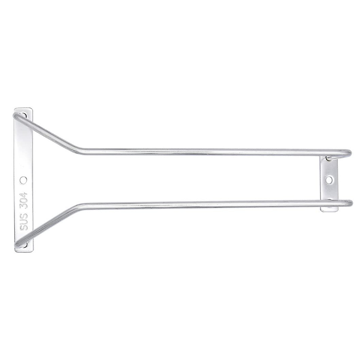 zoohot 8.85-Inch Wine Glass Rack - Under Cabinet Stemware Wine Glass Holder Glasses Storage Hanger Stainless Steel Organizer for Bar Kitchen(1 Rows, 2 Pack)