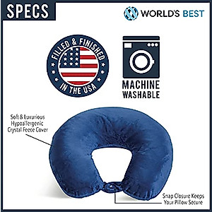 Wolf Essentials Adult Cozy Soft Microfiber Neck Pillow, Compact, Perfect for Plane or Car Travel, Royal