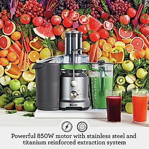 Breville RM-BJE430SIL Juicer Machine, Brushed Stainless Steel (Renewed)