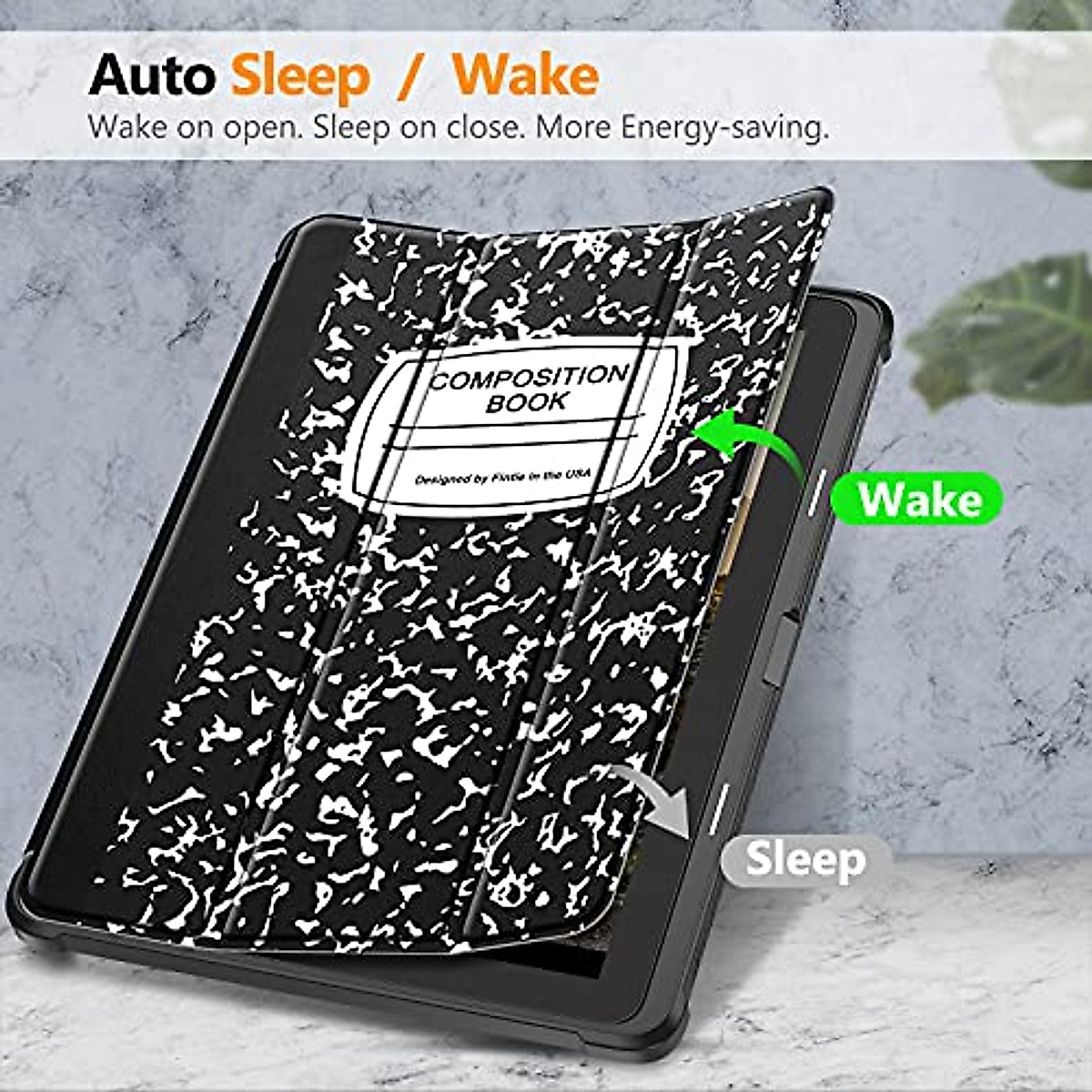 Fintie Slim Case for Amazon Fire HD 10 and Fire HD 10 Plus Tablet (Only Compatible with 11th Generation 2021 Release) - Soft TPU Smart Stand Back Cover with Auto Wake/Sleep, Composition Book
