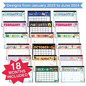 Doodle Large Desk Calendar 2023-2024 Calendar Desk Pad - 18 Month Calendar For Desk Calendars 2023-2024, 2023 Desk Planner 2023 Desk Calendar 11x17, Large Calendar 2023-2024 For Wall Calender 2023