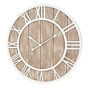 La Crosse Clock 404-3450 19.7-Inch Harper Wood Quartz Wall Clock, Brown