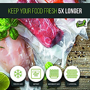 Vac Fresh Food Vacuum Seal Rolls (15" x 50', 12 Rolls) 3.5mil Embossed Food Storage Bags, Vacuum Seal Bags for Meal Prep, Sous Vide Bags for Cooking (600 Feet)