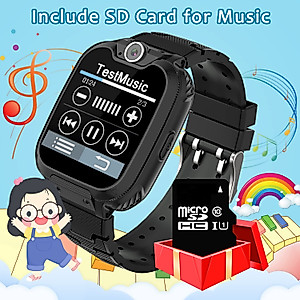 GOOWJUER Kids Smart Watch for Boys Girls - HD Touch Screen Sports Smart Watch for 4-12 Years Kids Watches with Camera 16 Learning Games Recorder Alarm Music Player for Children Teen Students (Black)