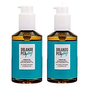 ORLANDO PITA Argan Oil Glossing Serum, Moisturizing, Softening, & Shine-Enhancing for Smoother, More Manageable, & Overall Healthier Hair, Rejuvenating Leave-In Treatment, 2 Pack (5.2 Fl Oz Each)