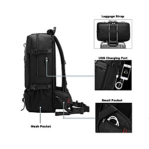 ODSSTAIPS Backpack for Traveling on Airplane,17 inch Laptop Backpack for Men,Waterproof Carry on Backpack Flight Approved,70L Travel Backpack for Personal Item Size with Shoe Compartment,Black