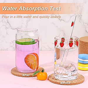 80 Pcs Cork Coaster for Drink Absorbent 4 Inches Tea or Coffee Coaster Set Round Heat Resistant Bar Coasters Reusable Table Blank Coasters Gifts for Cold Drinks Wine Glass Cup Mug Plant Office Home