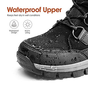DREAM PAIRS Waterproof Snow Boots for Women, Faux Fur Cozy Warm Insulated Winter Boots Lace Up Mid-Calf Outdoor Shoes for Walking Hiking Hespera,Size 10,Black,SDSB2305W