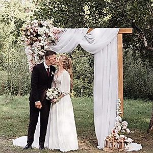 White Arch Drapes 2 Panels 6 Yards Sheer Backdrop Curtains for Parties Ceiling Wedding Arch Reception Drapery Fabric Decor