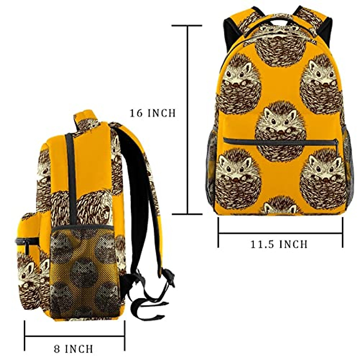 VBFOFBV Travel Backpack, Laptop Backpack for Women Men, Fashion Backpack, Autumn Cartoon Animal Hedgehog Lovely