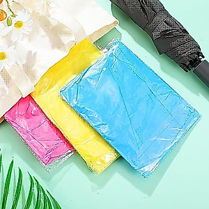 AYWVRBST 12 Pack Disposable Clear Rain Ponchos with Hood for Adults,51.1 Inches Emergency Raincoats for Camping Hiking Traveling (Red, Yellow, Blue)