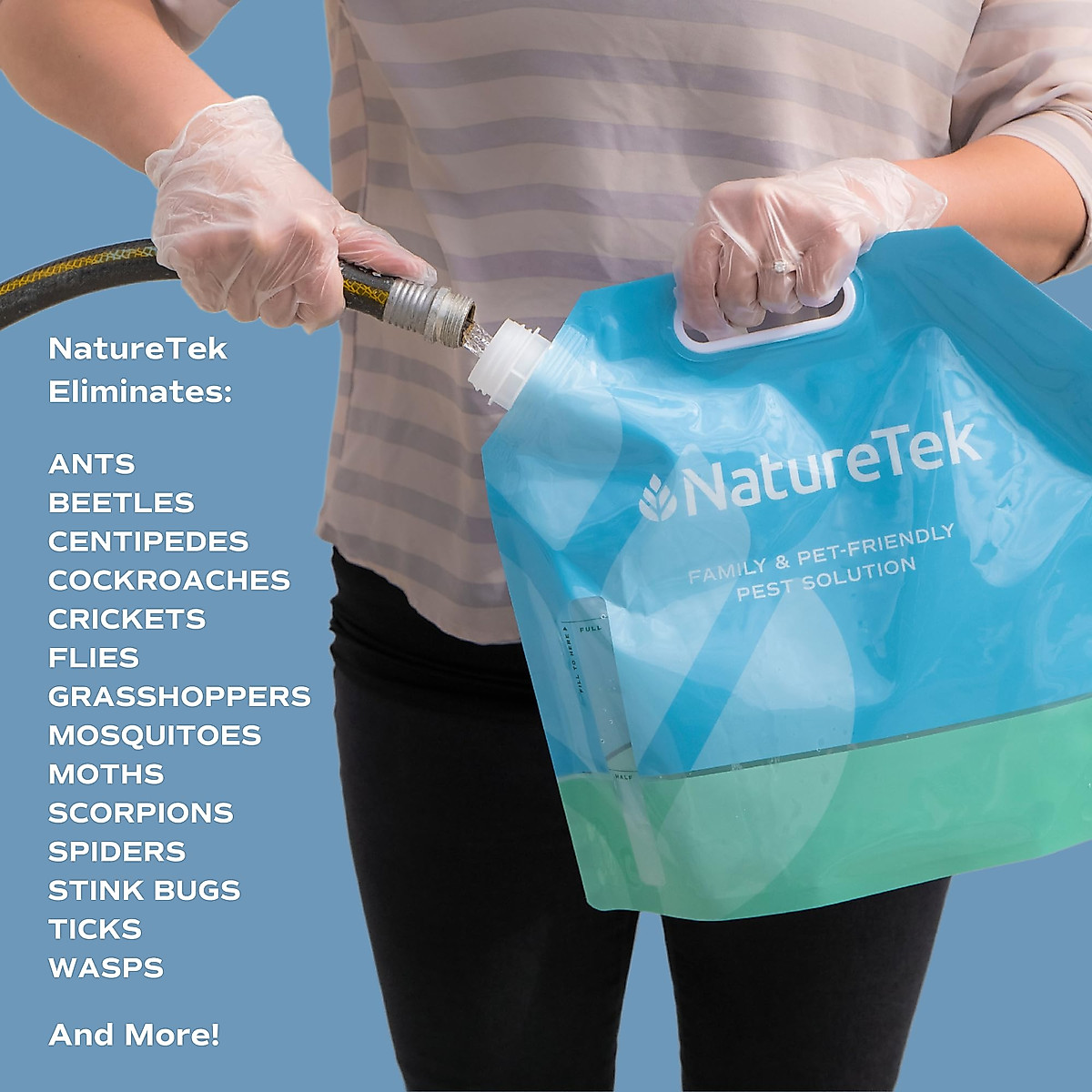 NatureTek Pest Control Kit - Pro Grade Plant Based Pest Control Spray, Long Lasting Effect, DIY Pesticide Sprayer, Bugs and Cockroach Repellent, Family/Petsafe Spray for Fly Mosquito