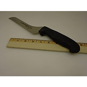 Made in USA 7 inch Offset Scalloped Edge Bread Knife Black Handle SG163-7SC