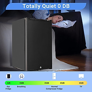 12V Mini Fridge With Lock and Key, 1.76 Cu. Ft Silent Lockable Refrigerator for RV Semi Truck, 12v/110v Small Cooler Quiet No Noise for Office Apartment Bedroom Marine Dorm Patio, Black