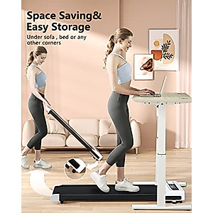 JURITS Walking Pad 2 in 1 for Walking and Jogging, Under Desk Treadmill for Home Office with Remote Control, Portable Walking Pad Treadmill Under Desk, Desk Treadmill in LED Display