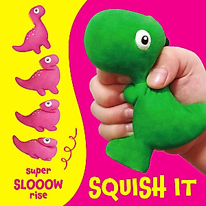 XX Dino Squishy Painting Kit Paint 4 Large Dino Squishies Color Your Own Squishy with Puffy Paint Make Your Own, DIY Squishies Kit, Dinosaur Toys - Arts and Crafts Gifts for Kids, Boys & Girls