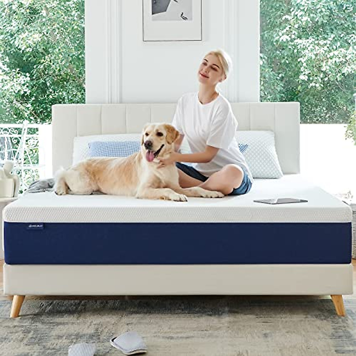 King Mattress, Molblly 12 inch Gel Memory Foam Mattress with CertiPUR-US Bed Mattress in a Box for Sleep Cooler & Pressure Relief, King Size