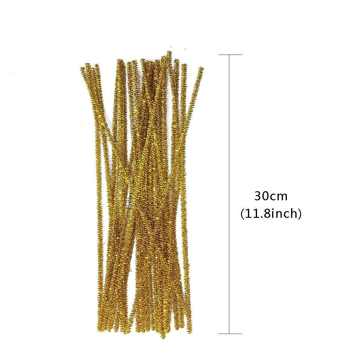 IVYRISE 200 Pieces Gold Chenille Stems Valentine Day Handmade Decoration for DIY Art Creative Crafts