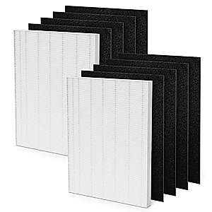 115115 Replacement Filters A for Winix PlasmaWaveC535, 5300-2, 6300-2, 5300, 6300, P300, AM90, 9000, 5000, 5000B, C909, 9800 Air Purifier, 2 x True HEPA Size 21 Filter Plus 8 x Carbon Pre-Filters