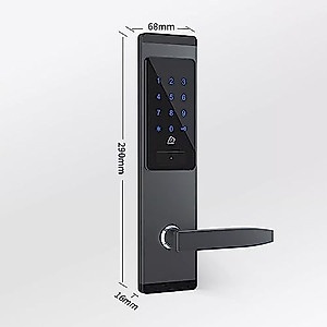 RFID Card Apartment Anti-Theft Swiping Ppassword Induction Electronic Lock+Card (Left Pull, Black+APP)