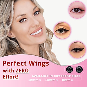 The Flick Stick Winged Eyeliner Stamp, 2 x Black Liquid Eyeliner Pens, Easy Cat Eye Stencil Makeup Tool, SmudgeProof & Waterpoof Eye Liner, Vamp Wing, Wingliner (10mm Classic, Midnight Black)