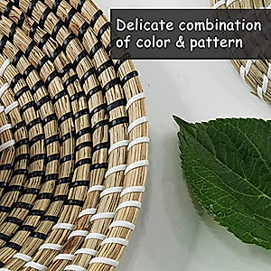 Farmhouse Room Decor Basket- Set of 3 Wall Hanging Seagrass Shallow Basket - Handwoven Southwestern Decorative Tobacco Baskets (Rustic Mix)