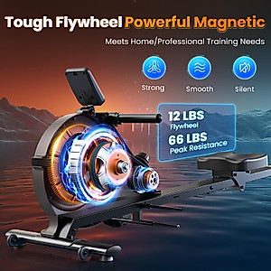 Niceday Rowing Machine, Magnetic Rower for Home Use, Smart Rowing Machine Bluetooth Compatible with Kinomap APP, Rower Machine with 16 Resistance Levels & 350 LBS Weight Capacity