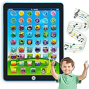 Kids Learning Pad/Tablet Interactive Toddler Toys with Words Numbers Alphabets Music Electronic Educational Toy for Preschool Boys & Girls 3-8 Years Old (Pink)