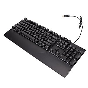 Mechanical Gaming Keyboard, Wired RGB Gaming Keyboard with Ergonomic Wrist Rest, 104 Keys USB Computer Keyboard for Laptop/Desktop/PC (Black)