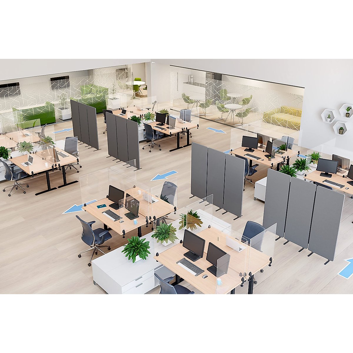 Stand Steady ZipPanels Office Partition | Room Dividers | Three Zip Together Panels Provide Privacy and Reduce Ambient Noise in Workspace, Classroom and Healthcare (Dark Gray)