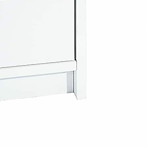 MAXCBD Nightstand Bedside Table Drawer Cabinet Floor Cabinets Storage with 4 Drawers for Bathroom Laundry Room Bedroom Fashion Pure Matt White Sleek Design Appearance Storage Tower Dresser