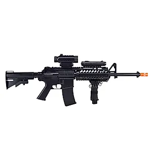 Fire Power SOFT AIR USA F4D AEG Electric Airsoft Rifle with Flashlight and Laser, Black, 200 FPS