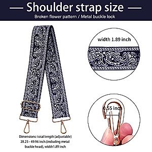 TRAIPAINK Crossbody Purse Strap, 2" Wide Shoulder Strap Adjustable Replacement Bag Strap, Retro Jacquard Embroidery Multi-pattern Crossbody Bag Straps for Handbag, Crossbody Bags, Shoulder Bags