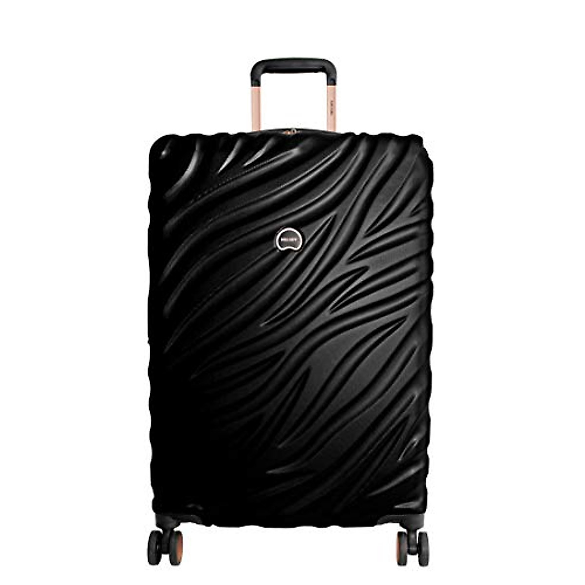 DELSEY PARIS Alexis Durable Luggage Set, Expandable & Lightweight 4-Wheel Spinners, Easy Grip handles for Smooth Journeys, TSA-Lock Incorporated, Men and Women, Black/Rose Gold, 2-Piece Set (21"/25")