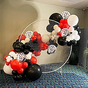 Red Black Balloons Garland Arch Kit - 120Pcs Black Red Confetti Latex Party Balloons for BBQ Mother's day Graduation Baby Shower Birthday Party Decorations