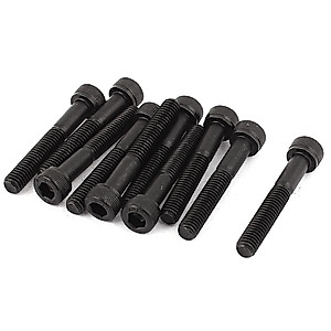 uxcell M6x40mm 12.9 Alloy Steel Hex Socket Screws Partially Threaded Bolt Black 10Pcs