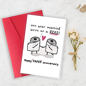 Londue Happy 1st Anniversary Wedding Gifts for Him Her, Funny Paper Anniversary Cards for Wife Husband, Romantic 1 Year Anniversary Card Gifts for Couple, First Anniversary Day Gifts